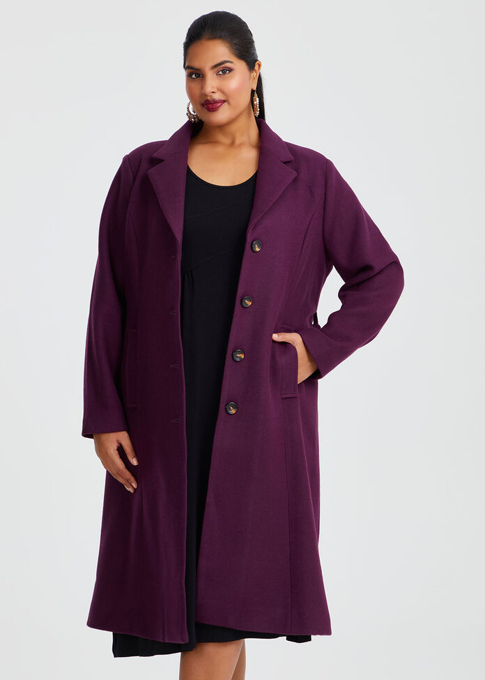 Plus Size Women's Purple Kala Belted Coat | Taking Shape AU