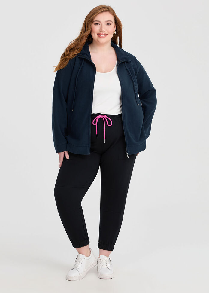Shop Plus Size Polar Fleece Zip Front Jacket in Blue | Taking Shape NZ