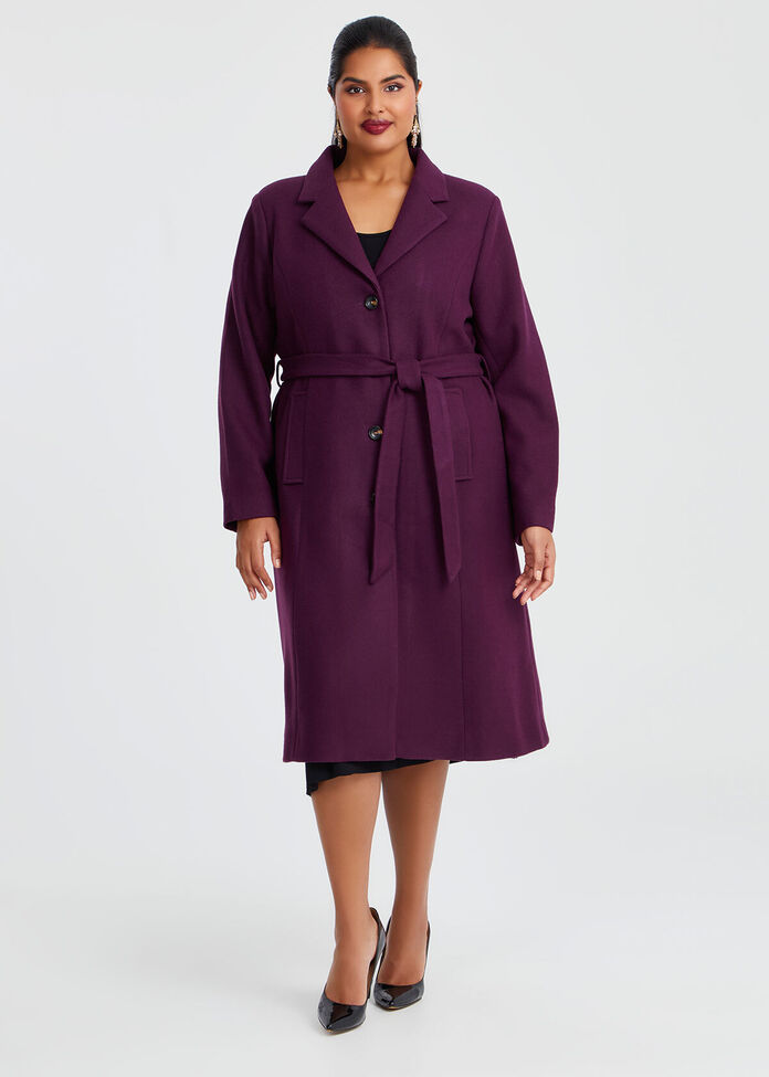 Plus Size Women's Purple Kala Belted Coat | Taking Shape AU