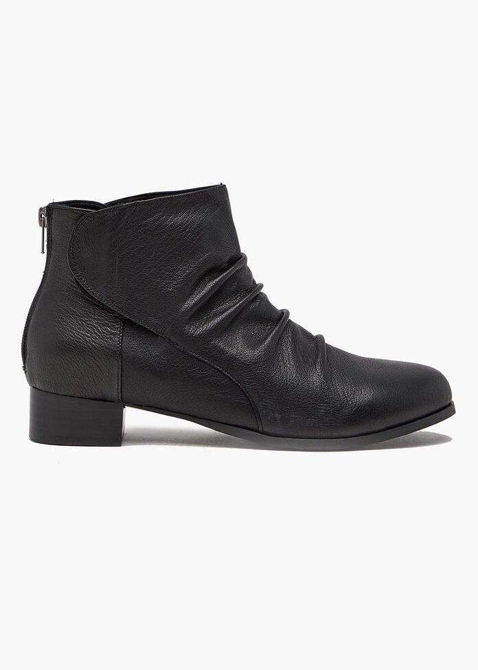 Shop Black Leather Velcro Strap Boot | Comfortable Shoes | Taking Shape AU