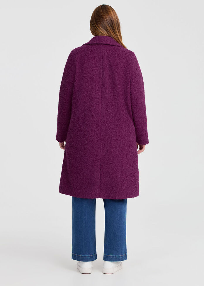 Shop Plus Size Cocoon Longline Coat, Purple | Taking Shape NZ