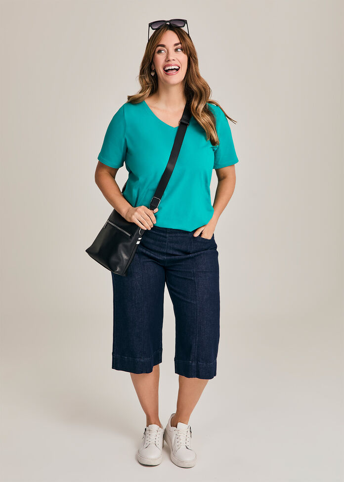 Shop Plus Size Cotton Cool Jade Bermuda Short, Navy | Taking Shape AU