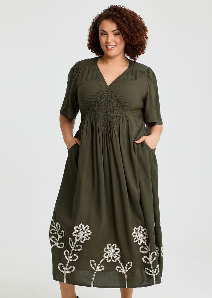 Shop Plus Size Natural Resort Maxi Dress, Green | Taking Shape AU