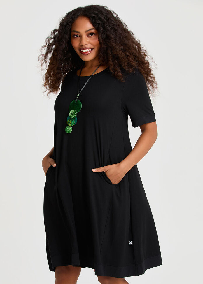 Shop Plus Size Natural Nova Panel Dress, Black | Taking Shape AU