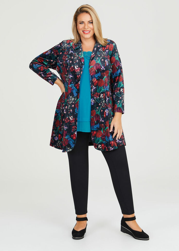 Shop Plus Size Velour Floral Glam Cardigan, Multi | Taking Shape AU