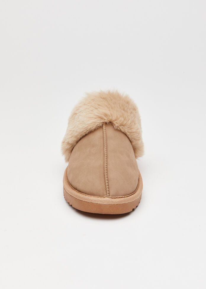Shop Brown Fluffy Scuff Slipper | Comfortable Shoes | Taking Shape AU