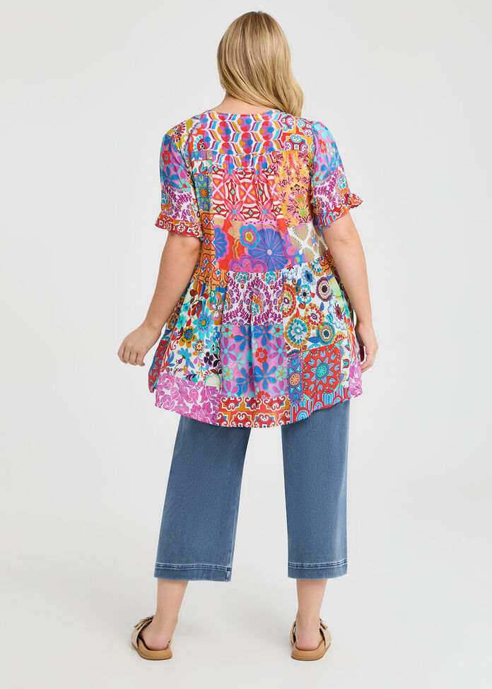 Shop Plus Size Natural Sunset Breeze Top, Multi | Taking Shape NZ
