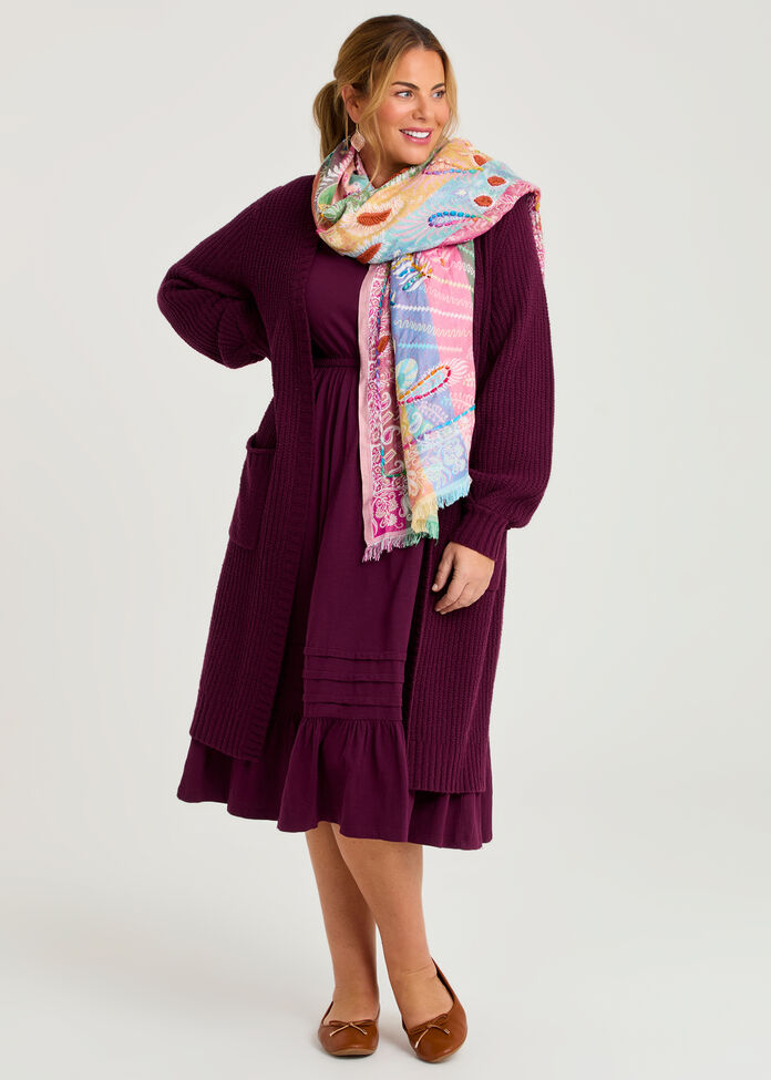 Shop Paisley Embroidered Jacquard Scarf in Multi | Accessories | Taking ...