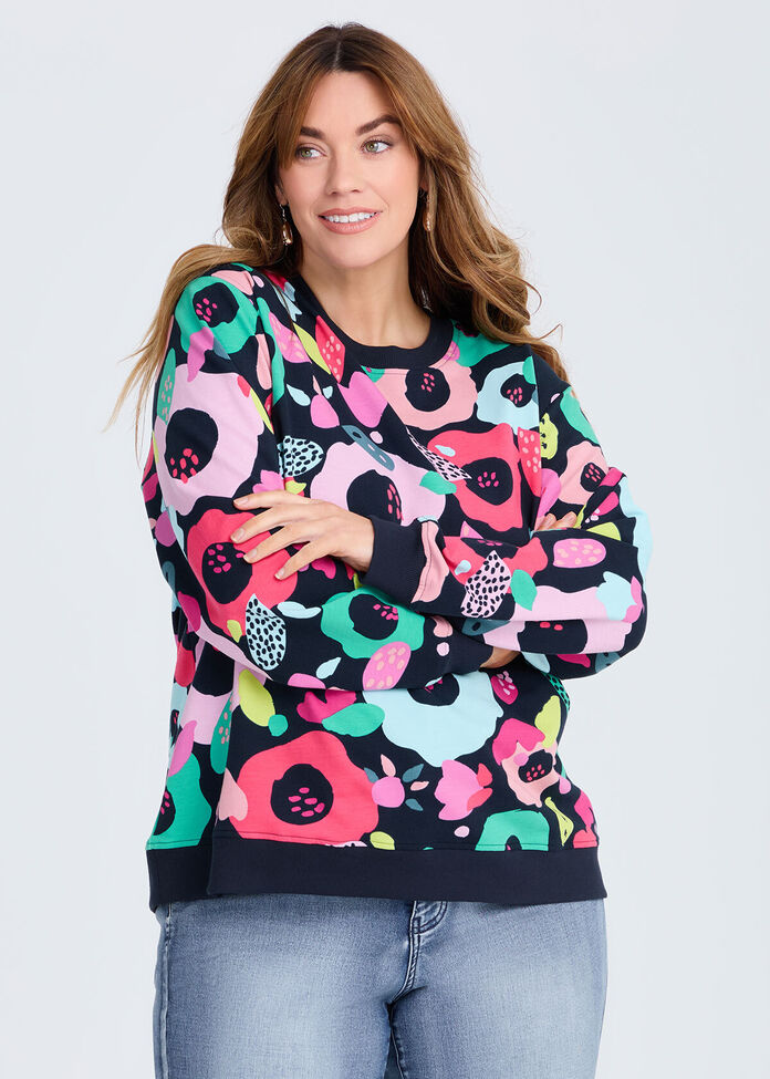 Shop Plus Size Cotton Sorbet Floral Sweatshirt, Floral | Taking Shape AU