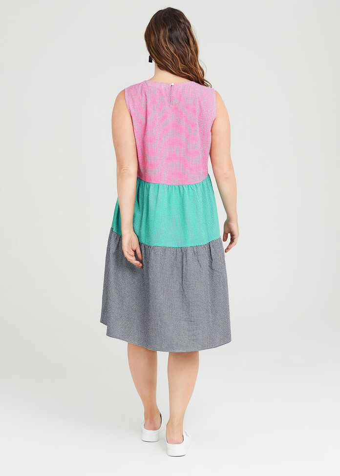 Shop Plus Size Spliced Seersucker Dress in Multi | Taking Shape AU