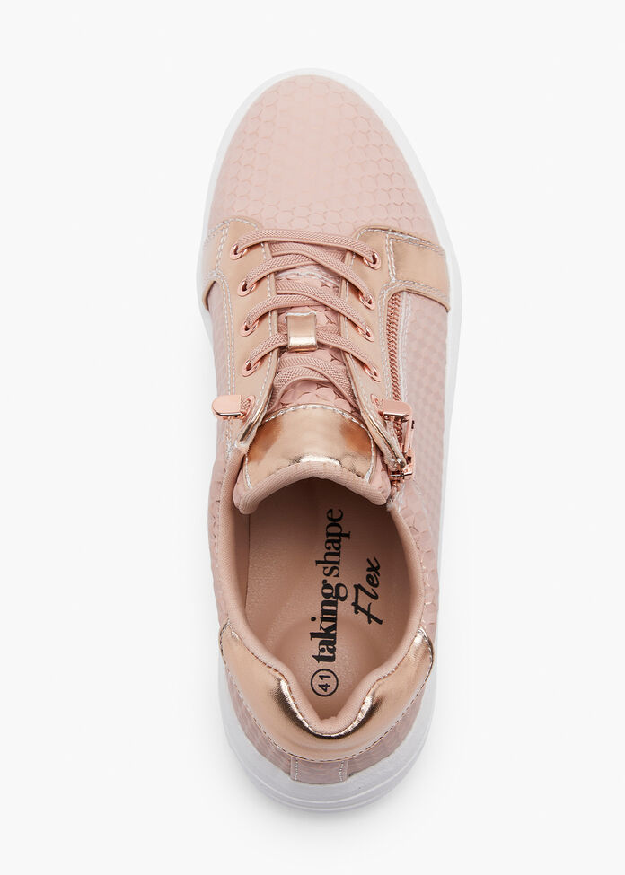 Shop Red Textured Side Zip Sneaker | Comfortable Shoes | Taking Shape AU