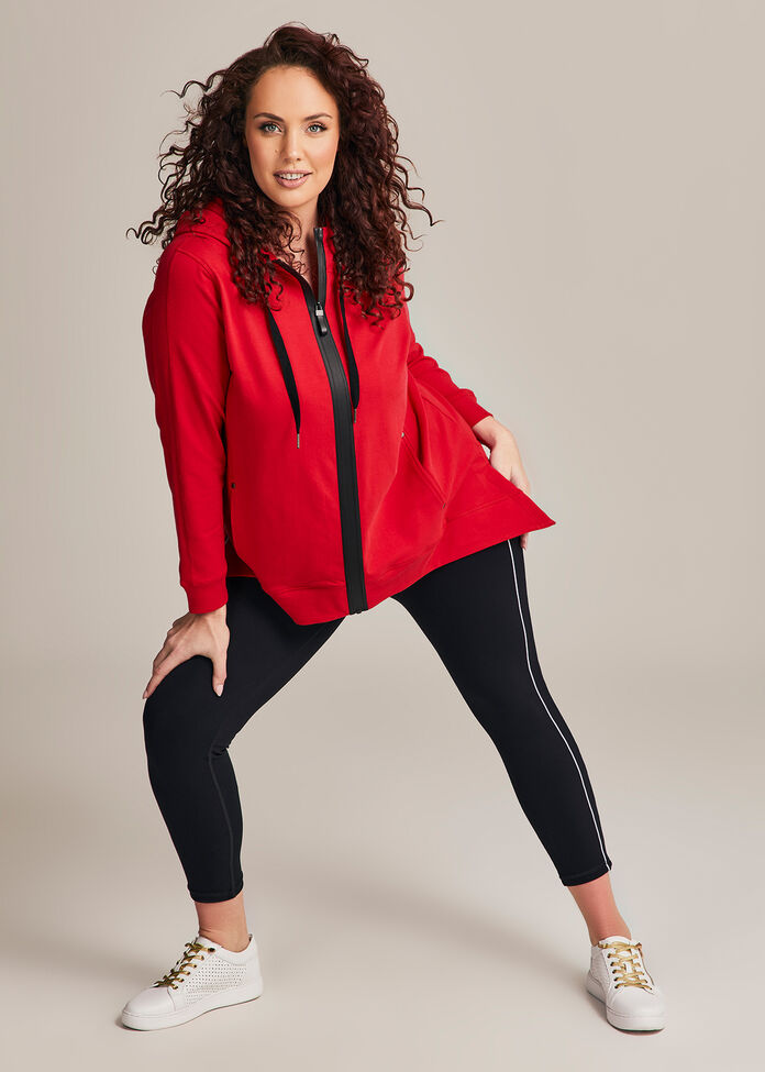 Shop Plus Size Active Asymmetric Hem Jacket, Red | Taking Shape NZ