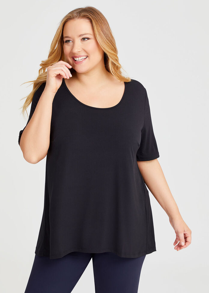 Shop Plus Size Strive Scoop Neck Top, Black | Taking Shape NZ