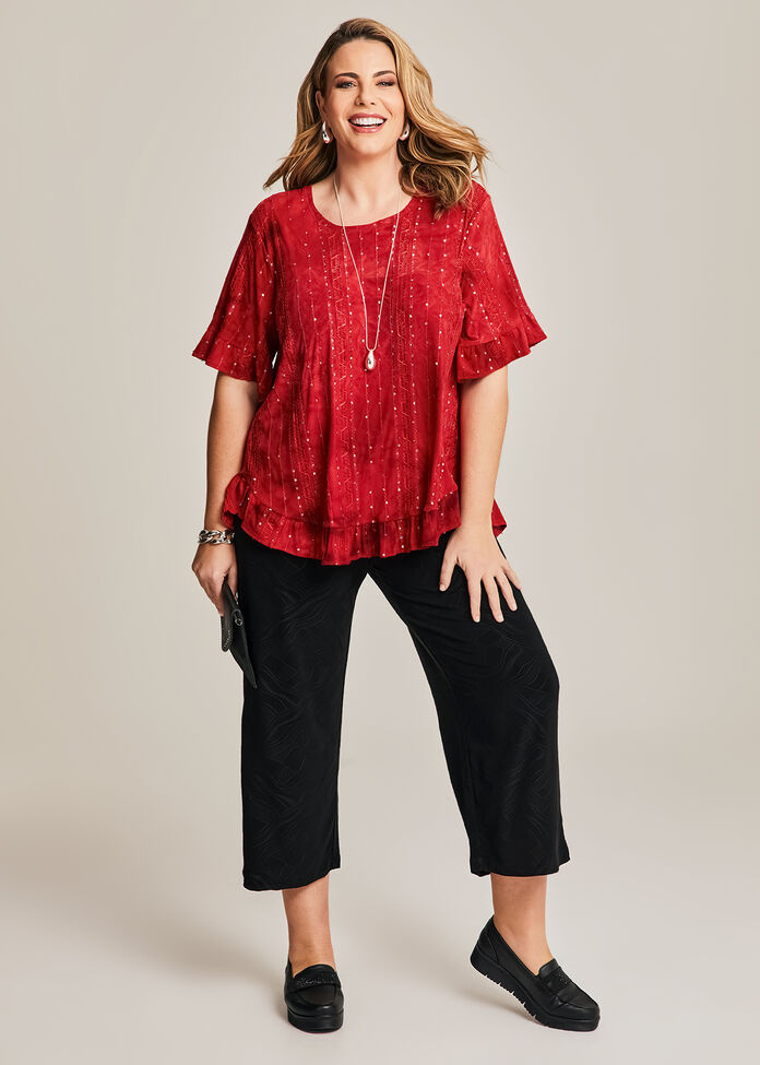 Shop Plus Size Slinky Jacquard Culotte, Black | Taking Shape NZ