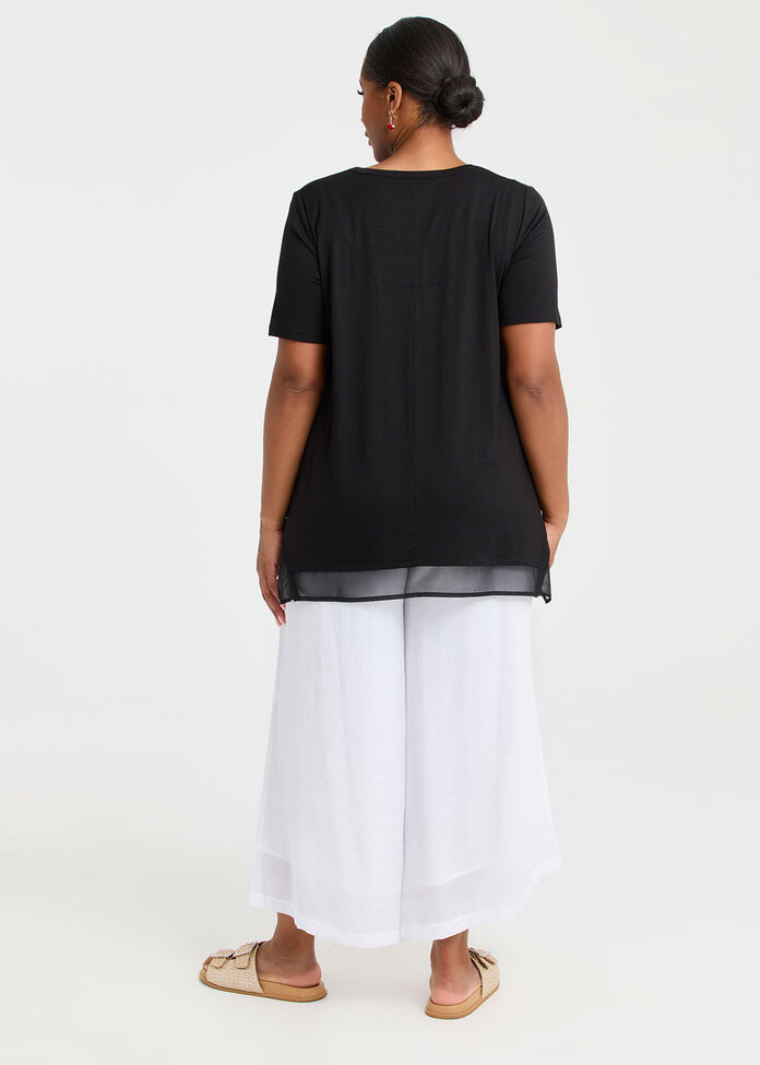 Shop Plus Size Bamboo Embellished Chiffon Top, Black | Taking Shape AU