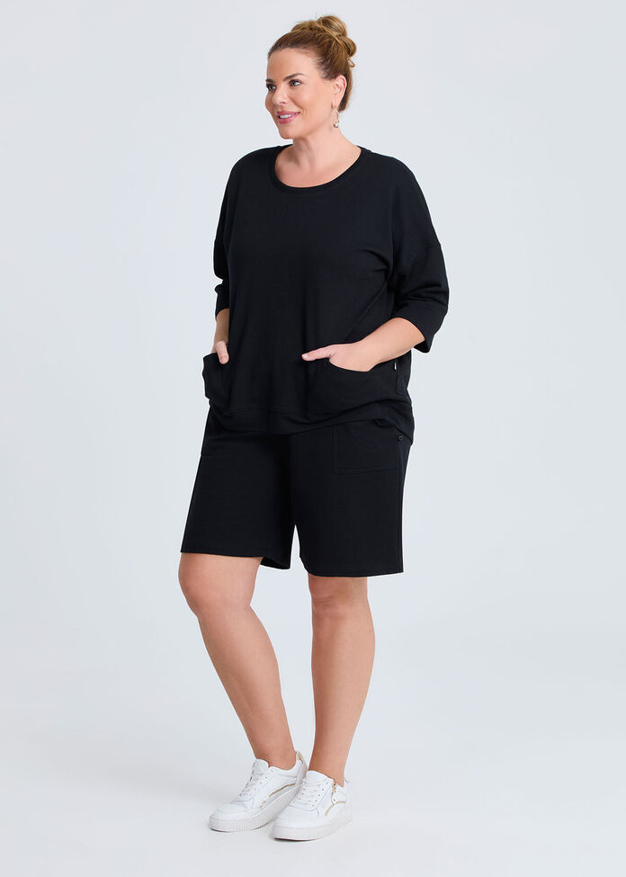 Shop Plus Size Pull On Sweat Short, Black | Taking Shape UK