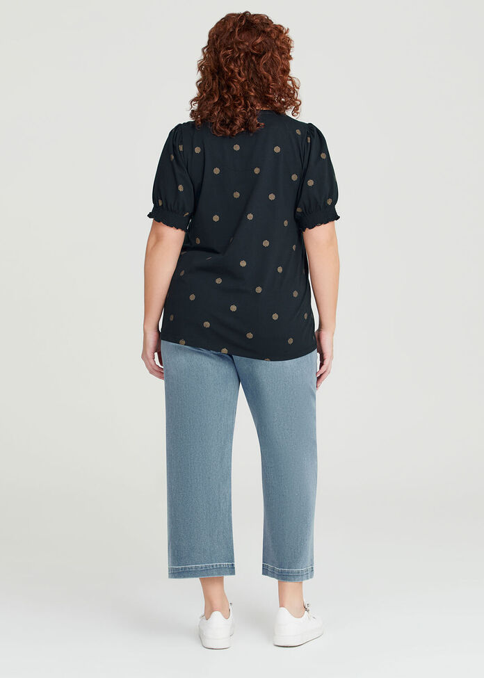 Shop Plus Size Cotton Shirred Spots Top in Blue | Taking Shape AU