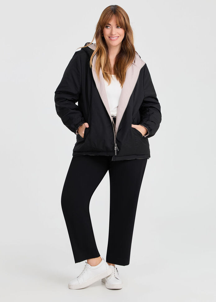 Shop Plus Size Reversible Shower Resist Ari Jacket, Black | Taking Shape NZ