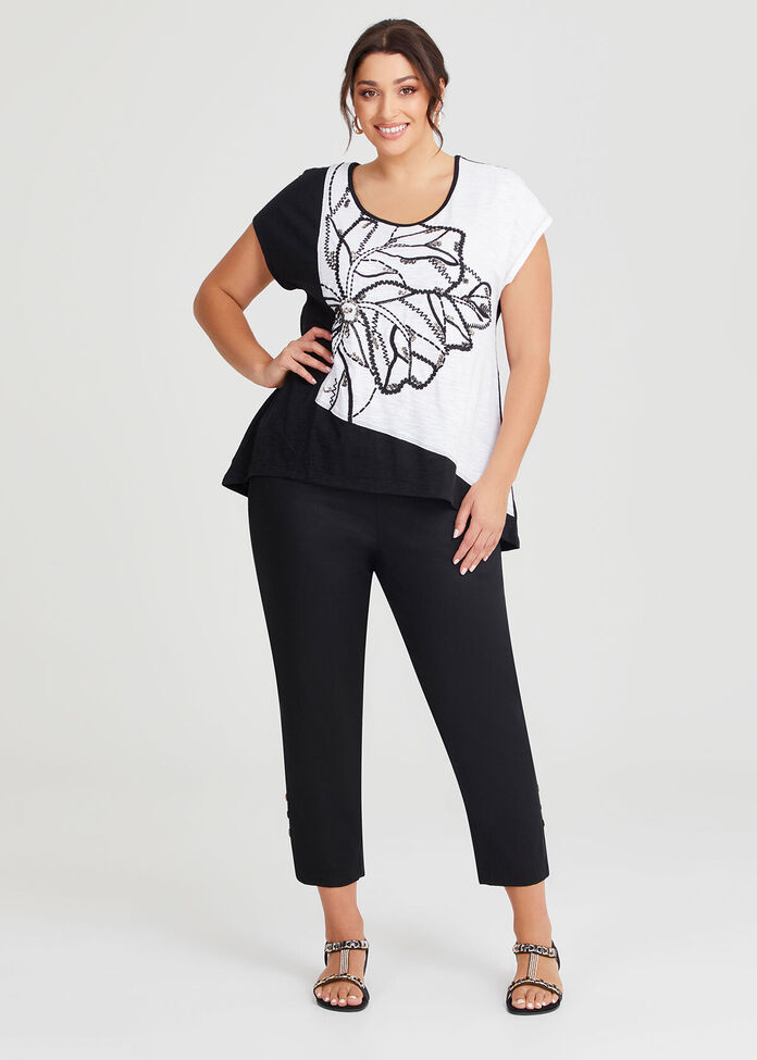 Shop Plus Size Beaded Cotton Modal Slub Top, Multi | Taking Shape AU