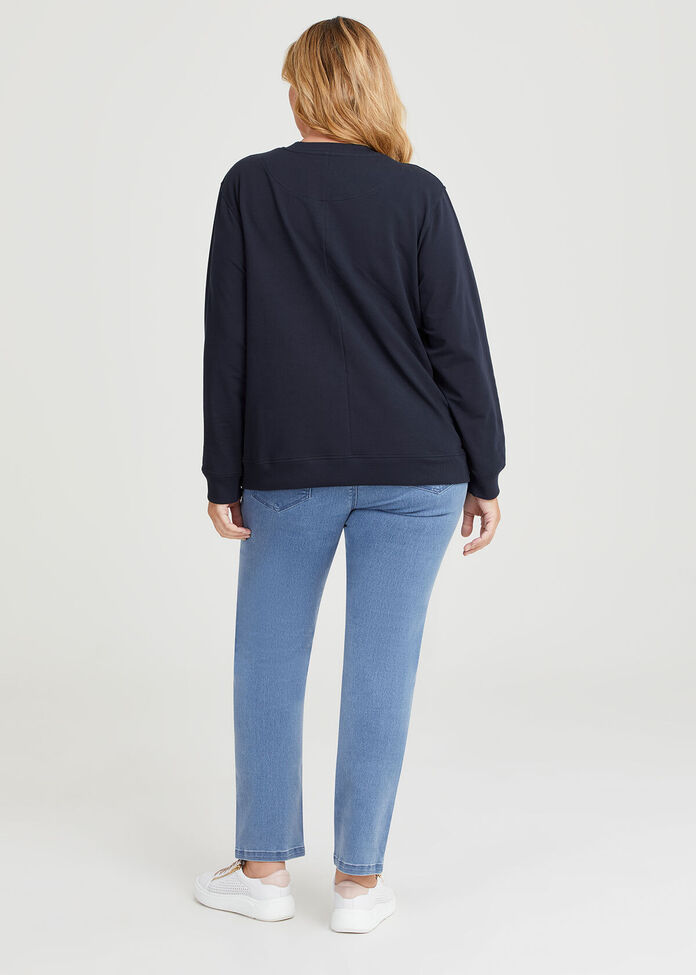 Plus Size Women's Black Cotton Love Sweatshirt | Taking Shape AU