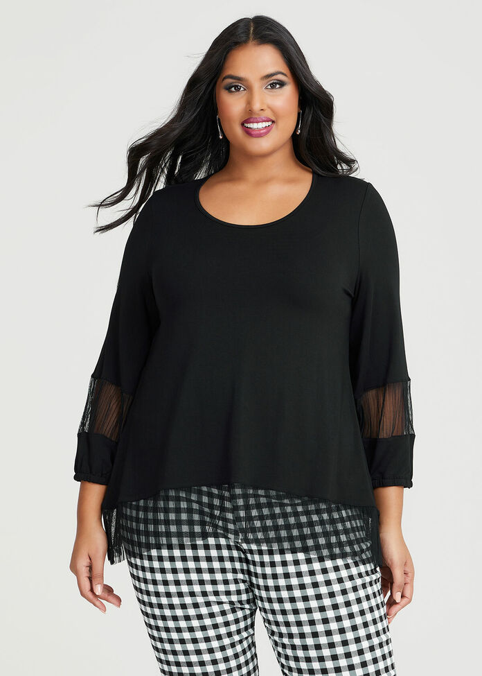 Shop Plus Size Bamboo Coco Contrast Top, Blue | Taking Shape AU