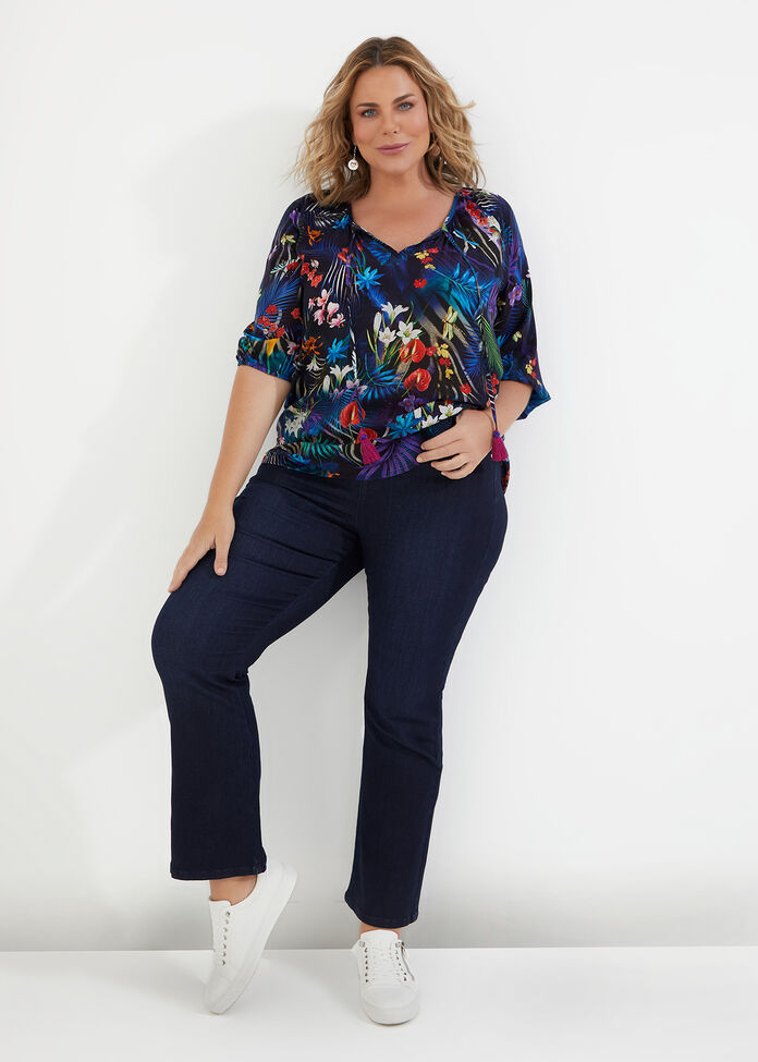 Shop Plus Size Natural Dark Tropical Top, Multi | Taking Shape AU