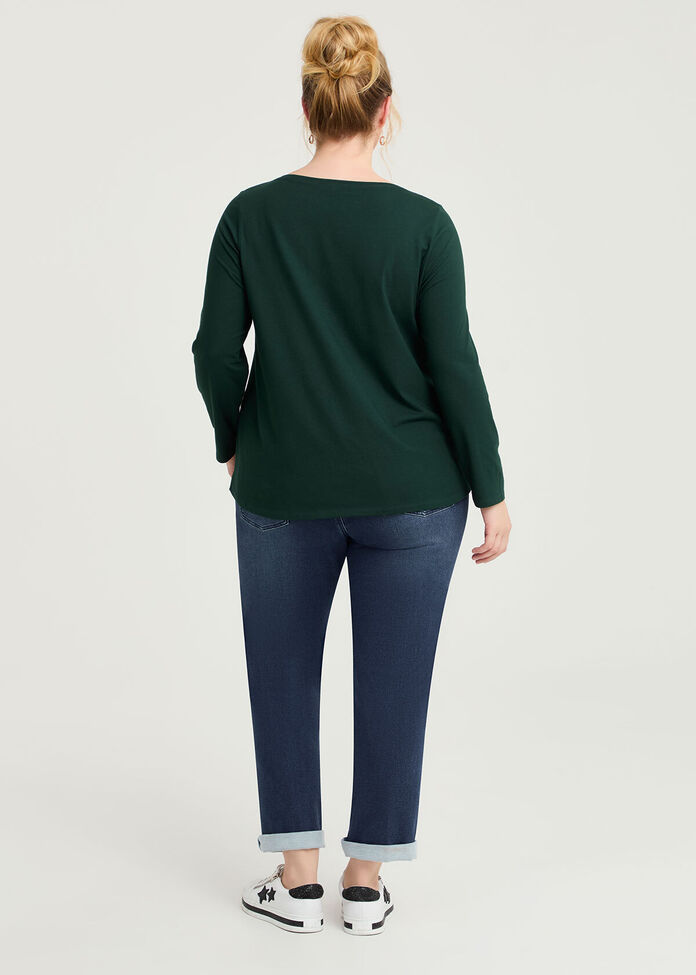 Shop Plus Size Australian Cotton Boat Neck Top, Green | Taking Shape AU