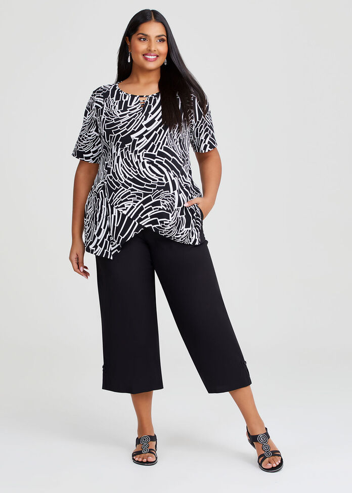 Shop Plus Size Abstract Luna Panel Top, Black | Taking Shape AU