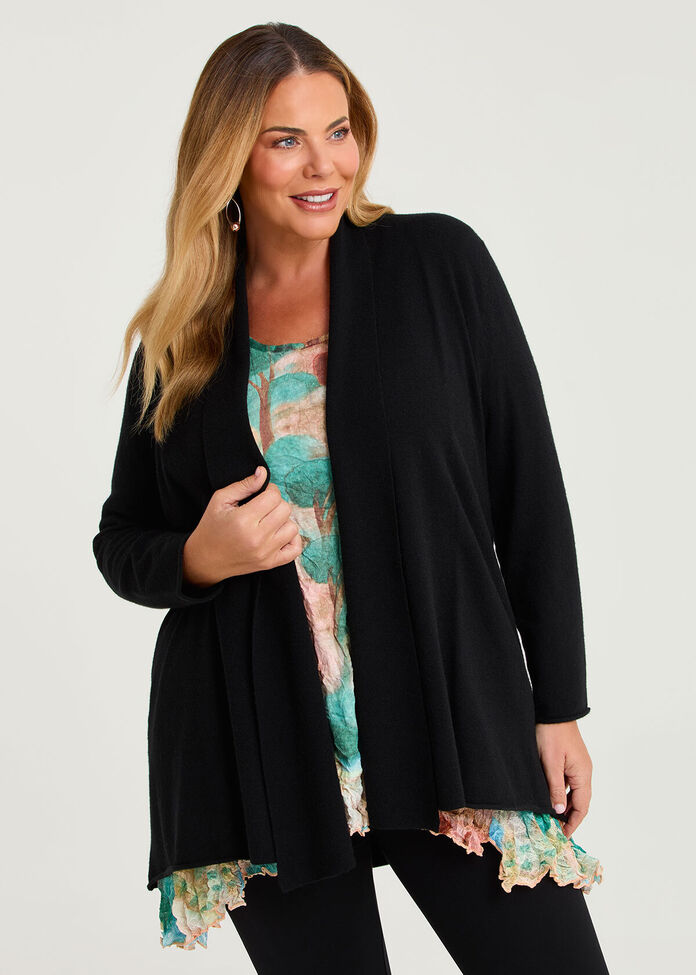 Shop Plus Size Drape Collar Cozy Cardigan, Black | Taking Shape AU