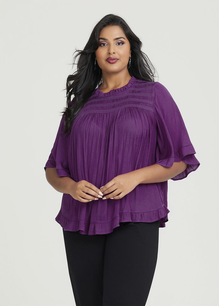 Shop Plus Size Luxe Stella Shirring Top in Red | Taking Shape AU