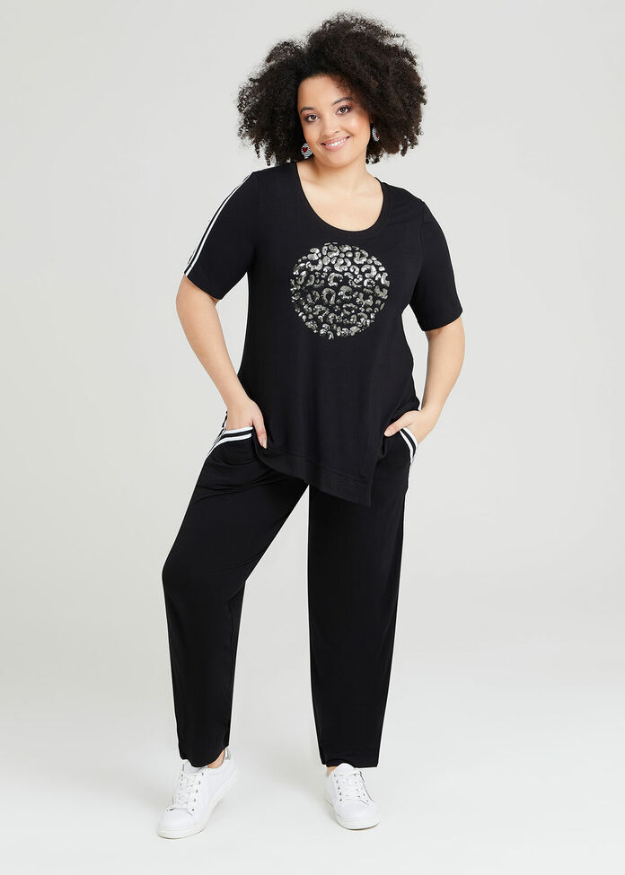 Shop Plus Size Natural Sequin Spot Tunic, Black | Taking Shape AU