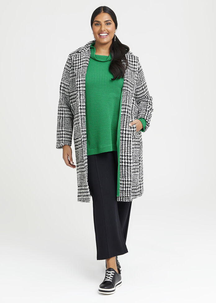 Shop Plus Size Texture Cowl Neck Ticking Top, Green | Taking Shape NZ