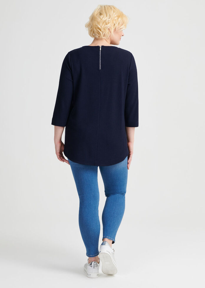Shop Staple Curved Hem Top in navy in sizes 12 to 24 | Taking Shape