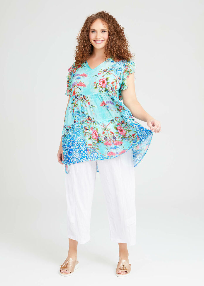 Natural Japanese Garden Tunic in Print, Sizes 12-30 | Taking Shape NZ