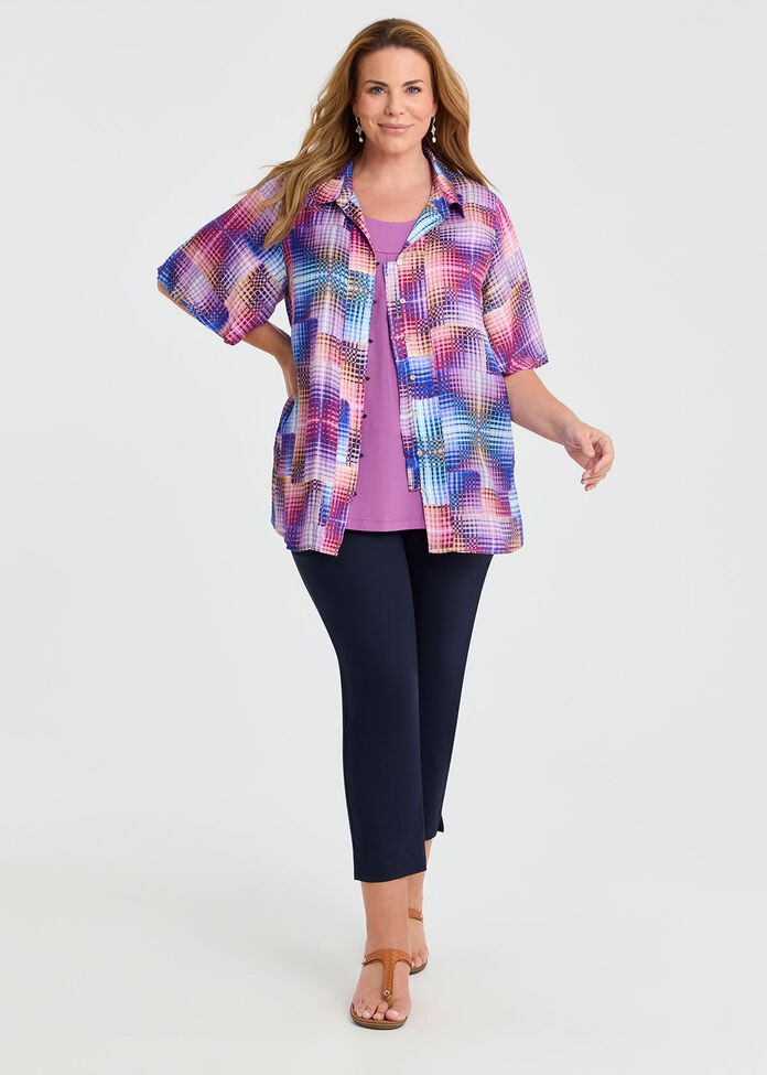Shop Plus Size Good Earth Australian Cotton Element Tank, Purple ...
