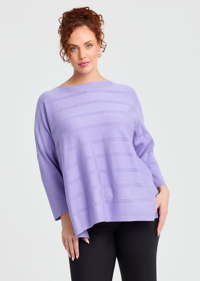 Shop Plus Size Natural Rib Batwing Jumper, Purple | Taking Shape AU