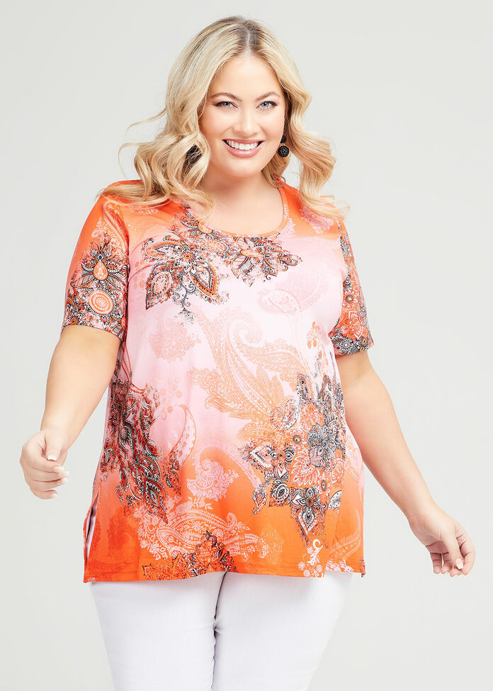 Shop Plus Size Paisley Natural Print Top, Multi | Taking Shape AU