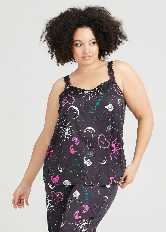 Shop Plus Size Satin Zodiac Pyjama Top, Multi | Taking Shape AU