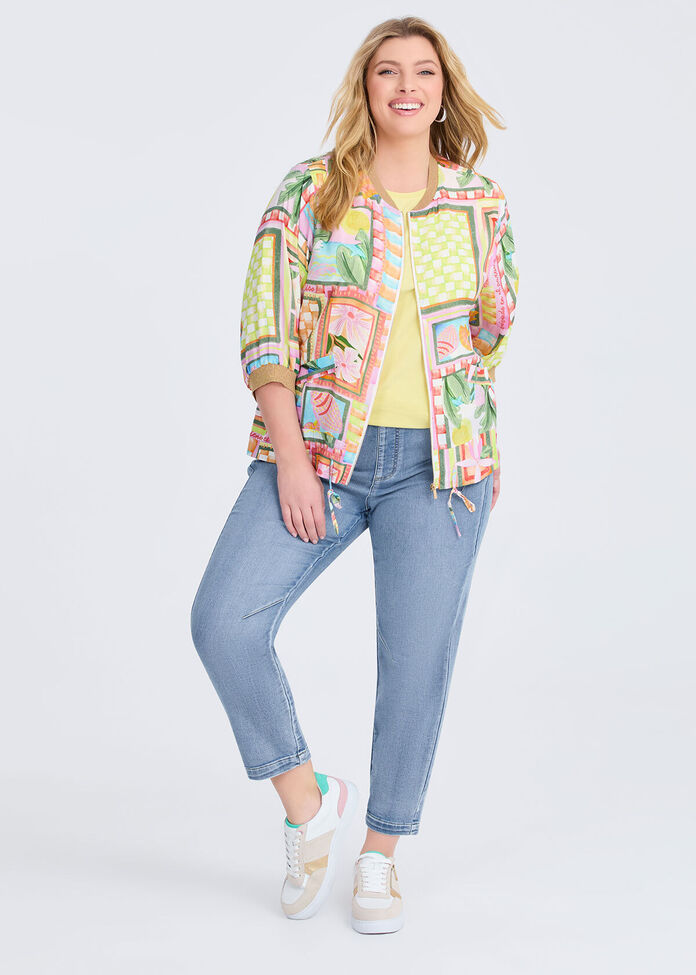 Shop Plus Size Natural Spring Scene Bomber, Multi | Taking Shape AU