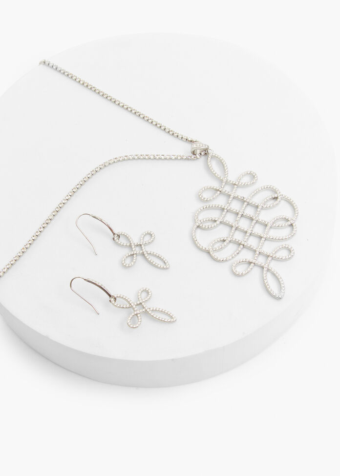 Shop Twisted Silver Diamante Necklace in Silver | Accessories | Taking ...