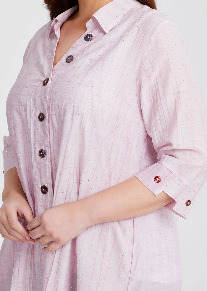 Shop Plus Size Sparkle Crinkle Swing Shirt, Pink | Taking Shape NZ