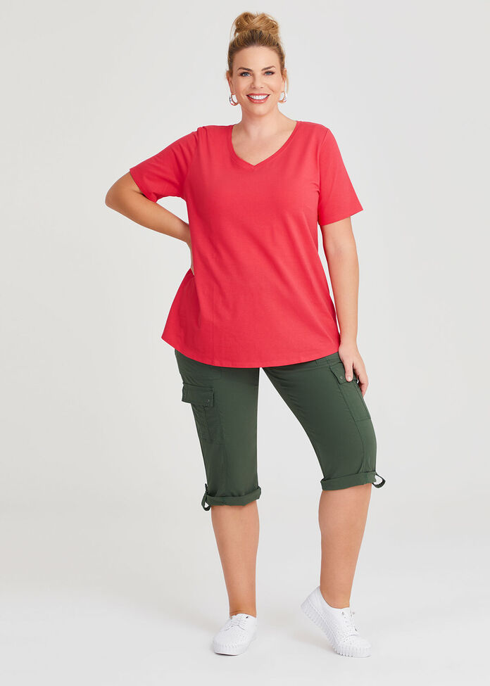 Women's Cargo Crop Pants in Dark Khaki Green | Taking Shape AU