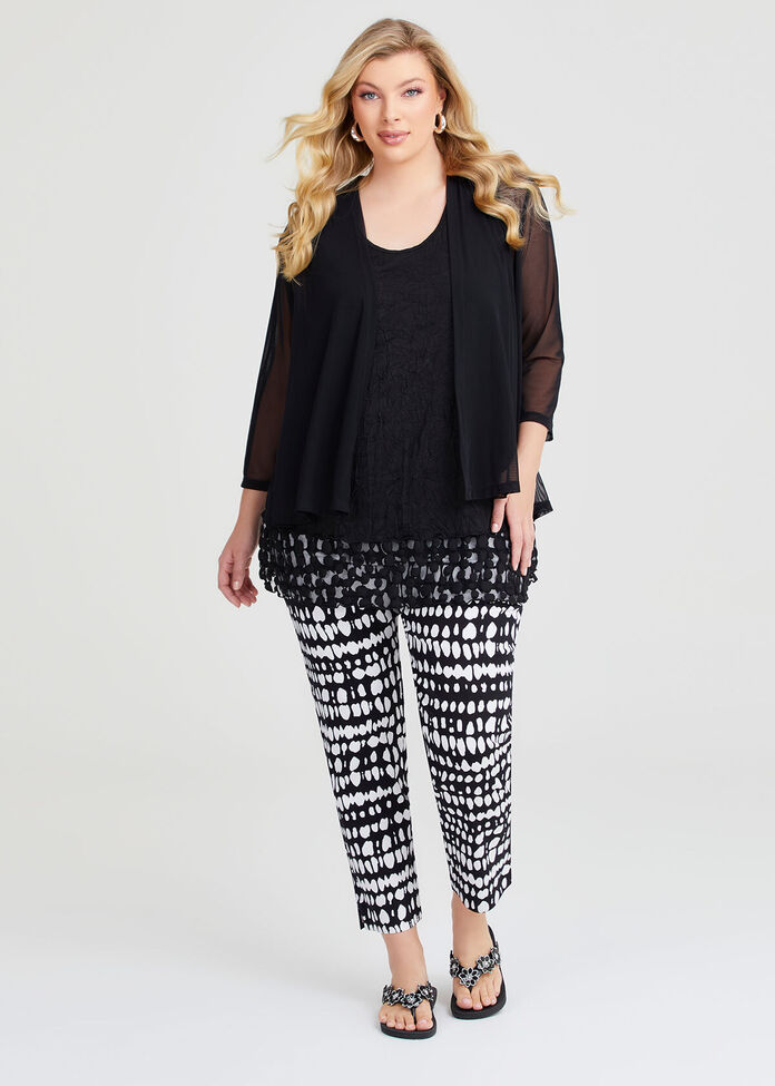 Shop Plus Size Mesh Drape Cardigan, Black | Taking Shape NZ