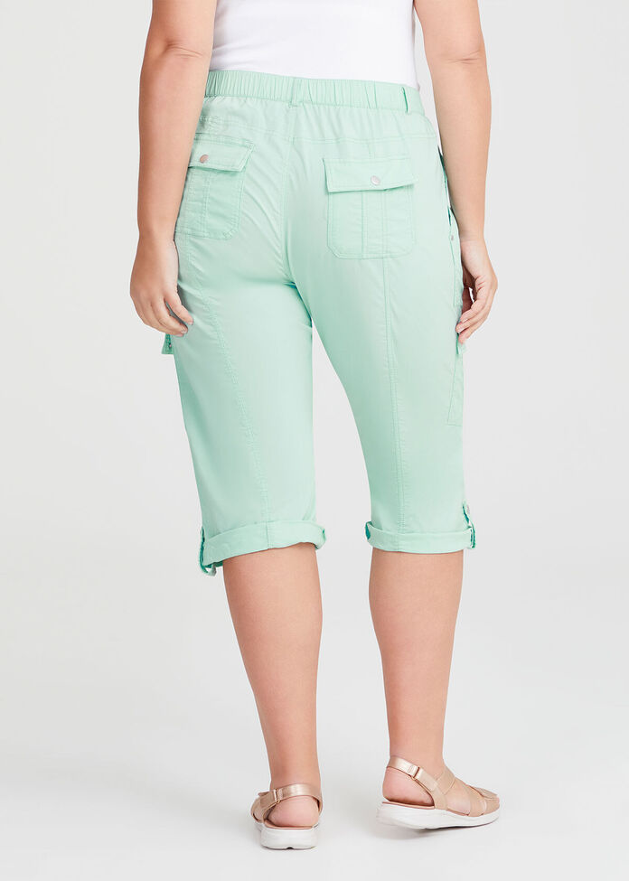 Plus Size Castaway Cargo Crop Pant in Light Green | Taking Shape NZ