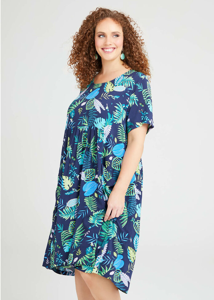 Shop Plus Size Natural Dark Tropics Dress, Print | Taking Shape AU