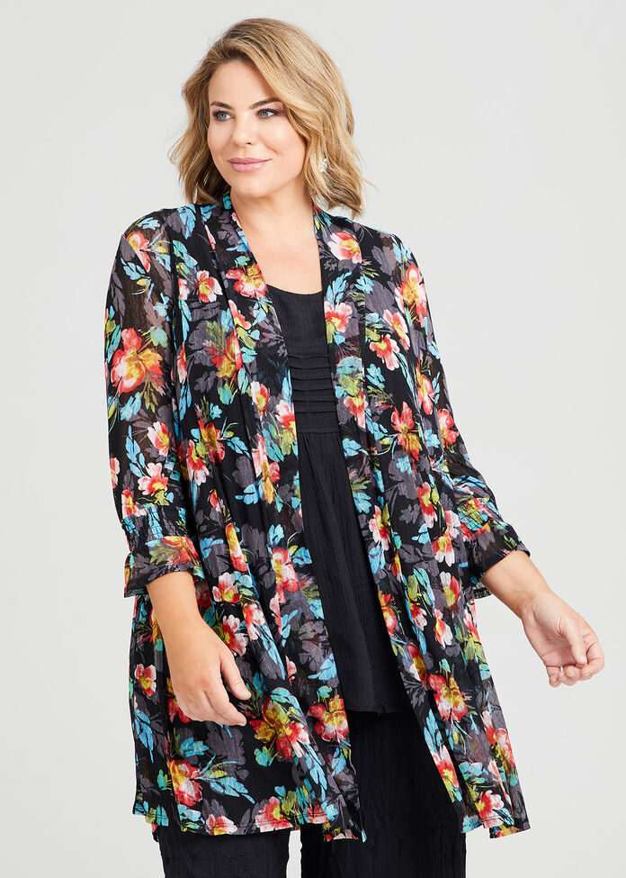 Shop Plus Size Mesh Azalea Drape Cardigan, Multi | Taking Shape AU