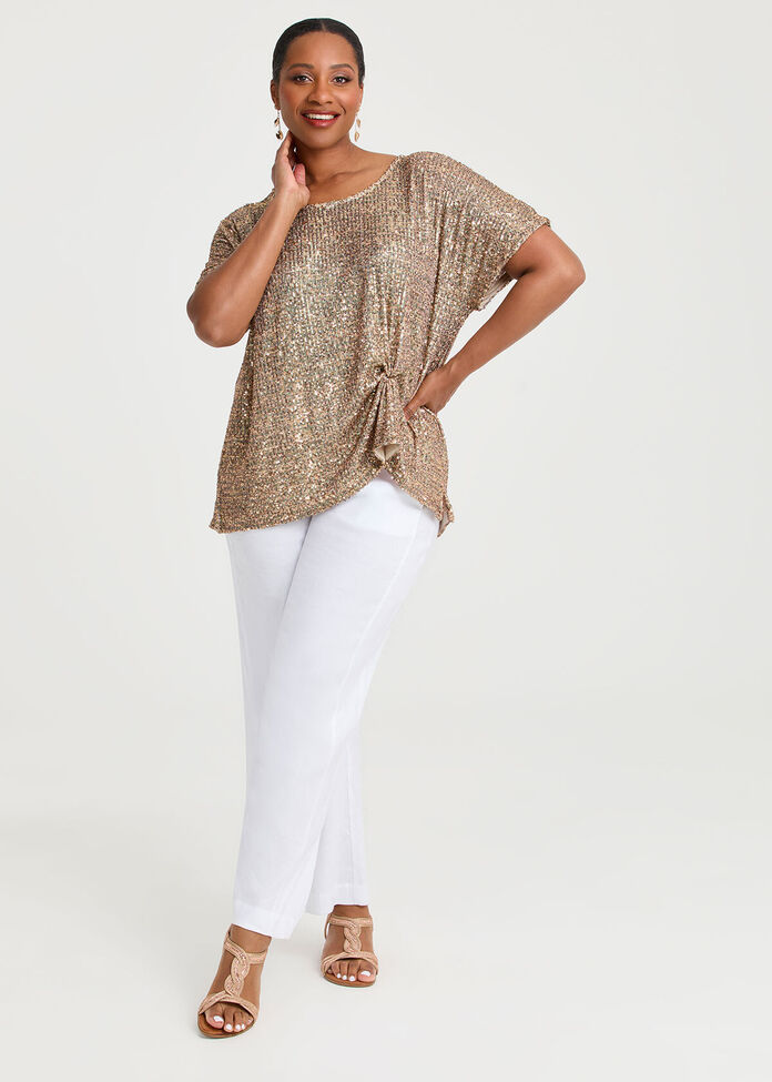 Shop Plus Size Sequin Gala Overtop, Gold | Taking Shape NZ