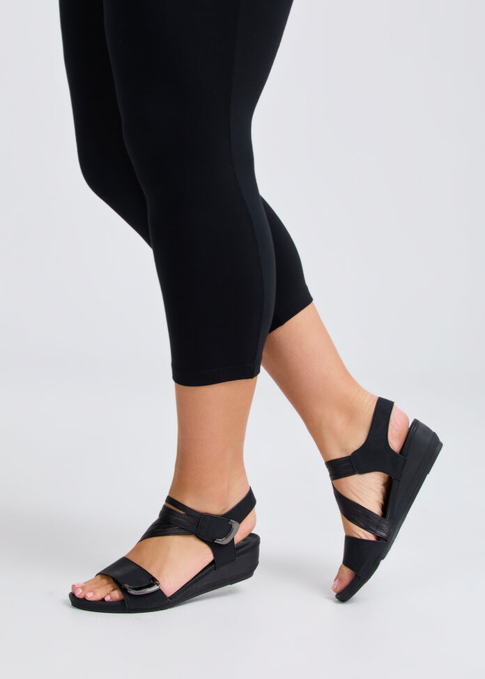 Shop Black Flex Comfort Wedge Sandal | Comfortable Shoes | Taking Shape AU