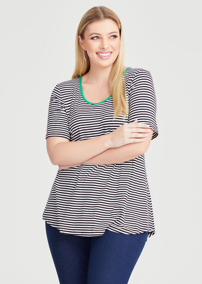 Shop Plus Size Stripe Natural Top, Multi | Taking Shape AU
