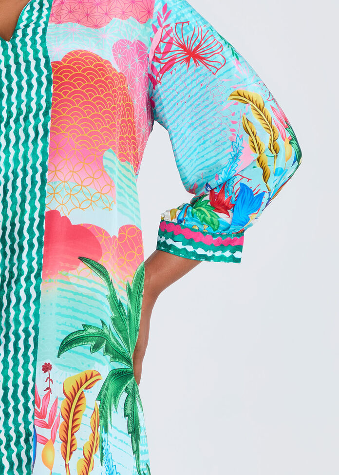 Shop Plus Size Natural Palm Cove Shirt Dress, Print | Taking Shape AU